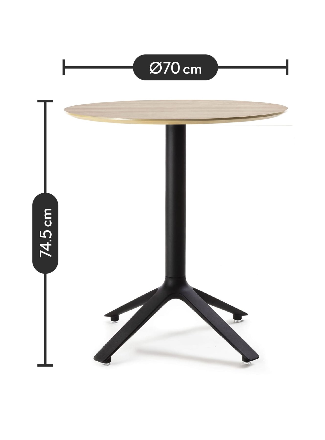 EEX Round Bistro Table with Natural Top – TOOU Design