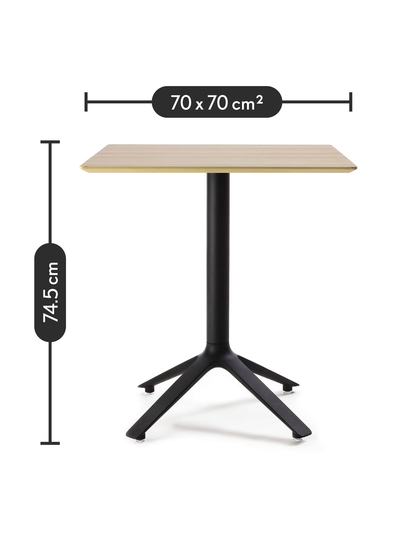 EEX Square Bistro Table with Natural Top – TOOU Design