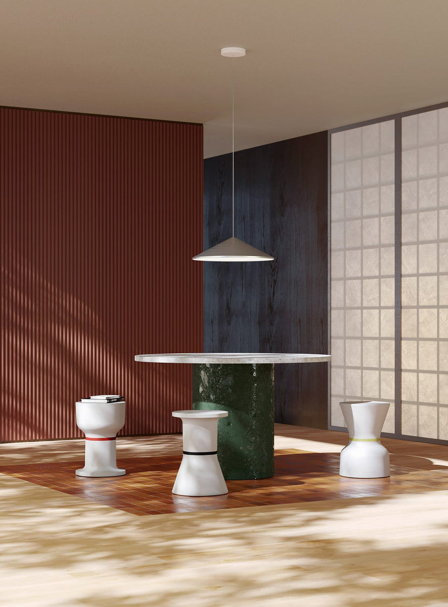 HE Stool & Side Table: White & Black – TOOU Design